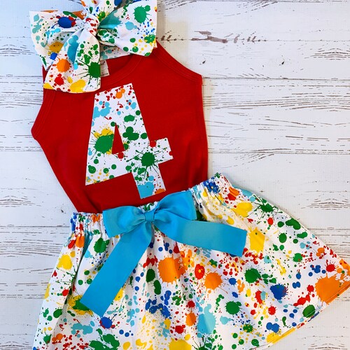 Paint Party Birthday Outfit for Girls Art Party Paint | Etsy