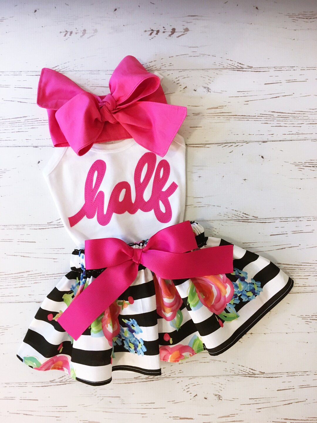 Half Birthday Girl Outfit Floral Birthday Outfit Infant Girl - Etsy