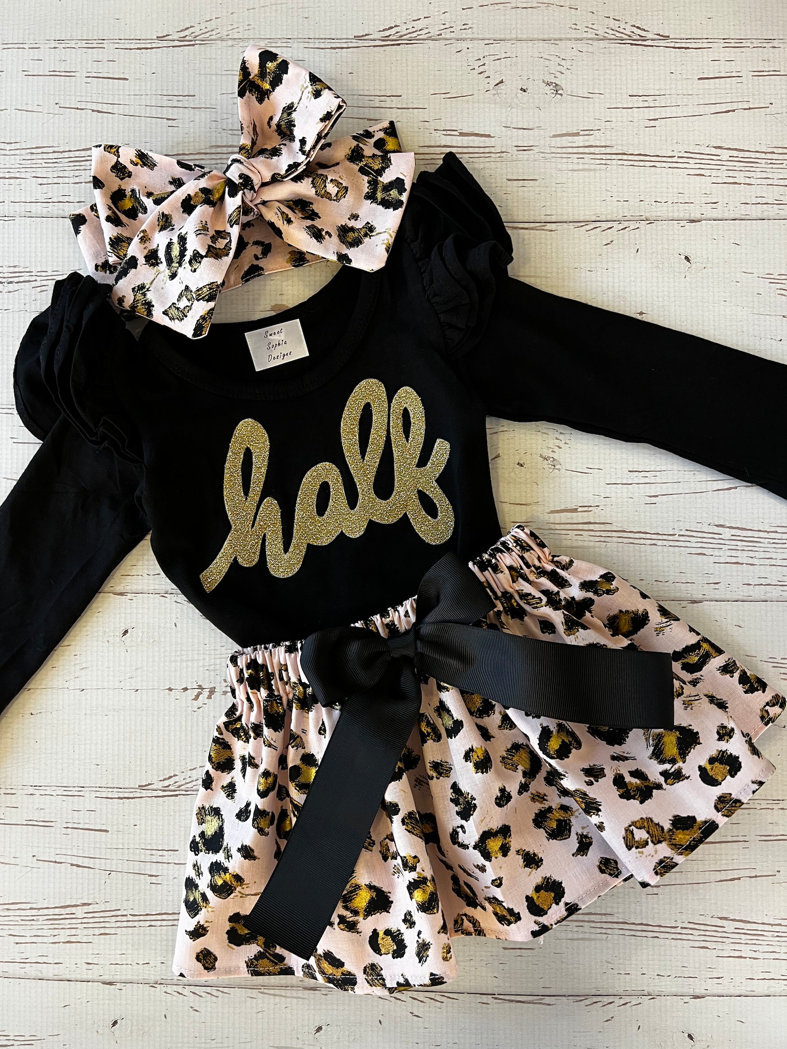 Girls Birthday Cheetah Outfit Set Cheetah Print Skirt Two - Etsy