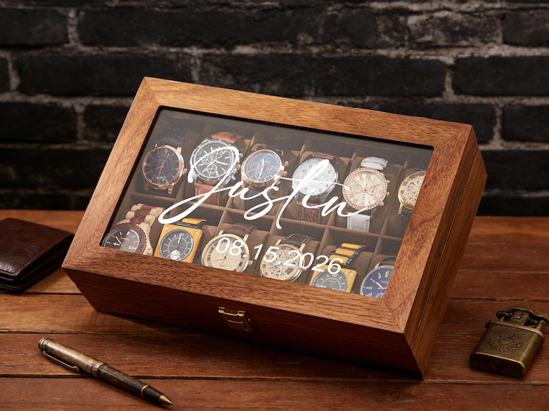 Personalized Watch Box for Men Valentine's Day Gift Custom Watch Case ...