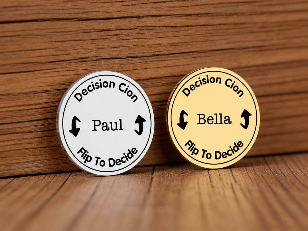 Decision Coin - Custom Engraved Decision Maker Coin - Couples Flip Coin ...