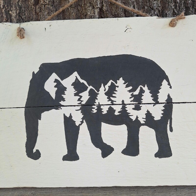 Elephant Wood Sign - Etsy