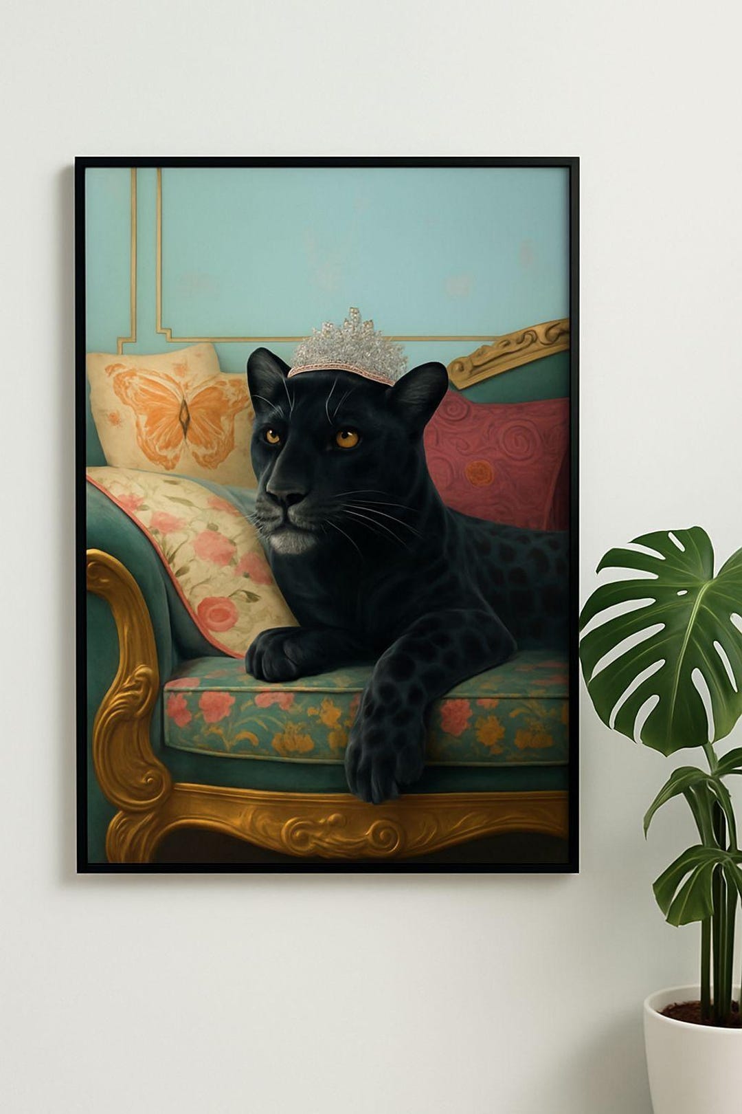 Black Panther on Chaise Lounge Poster Wall Art - Etsy