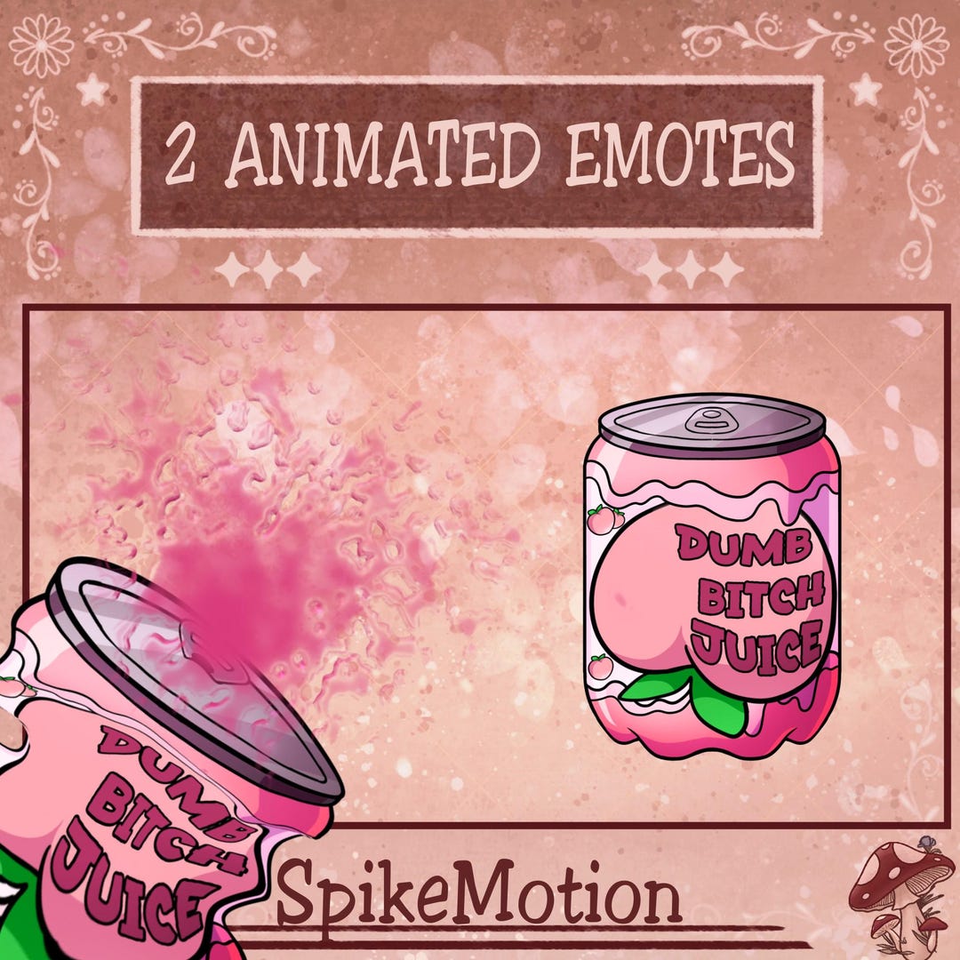 Funny Twitch Emotes | Pink Peach Dumb Bitch Juice Meme Emotes Twitch ...