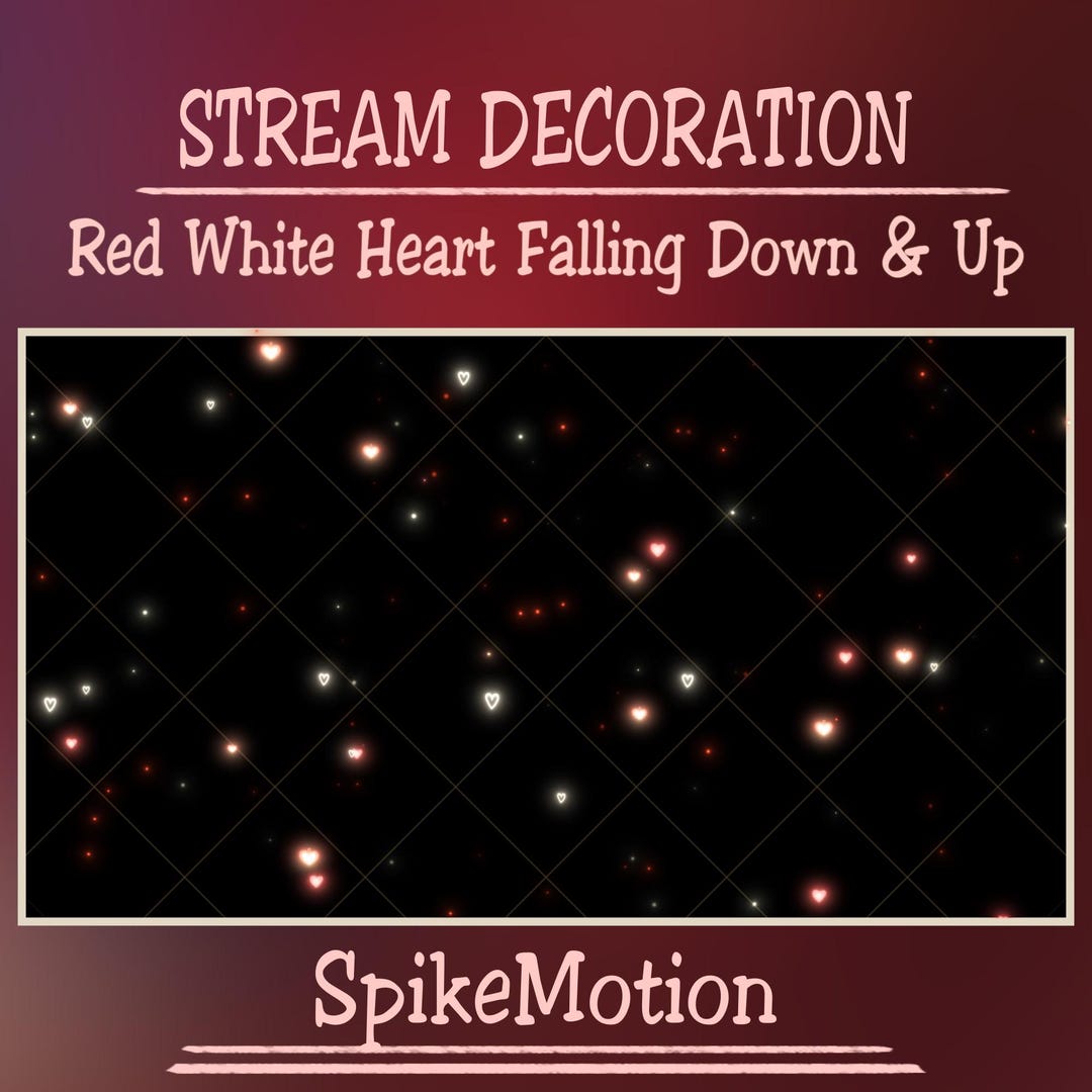 Red and White Heart Falling up & Down, Valentine Collection Twitch ...