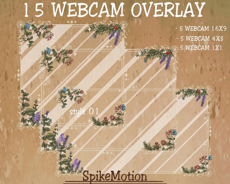 Animated Witchy Webcam Overlay: Floral Goth Stream Frame (digital ...