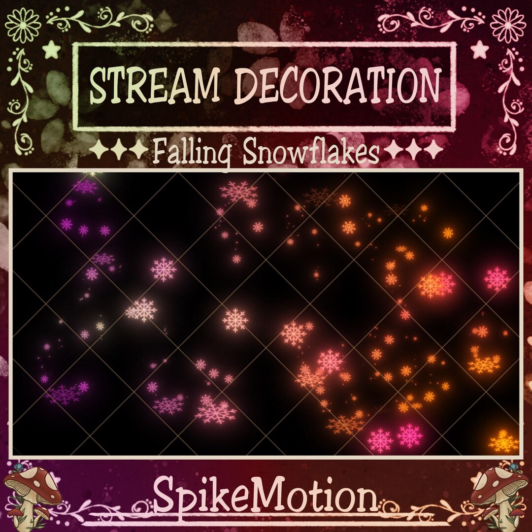 Animated Falling Snowflakes Twitch Decoration, Christmas Winter Night ...