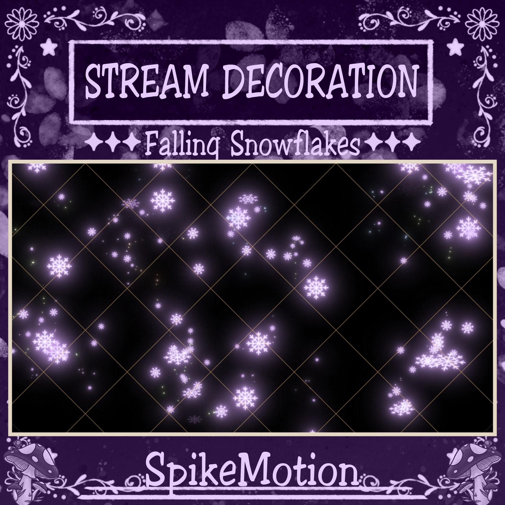 Animated Falling Purple Snowflakes Twitch Decoration, Snowy Winter ...