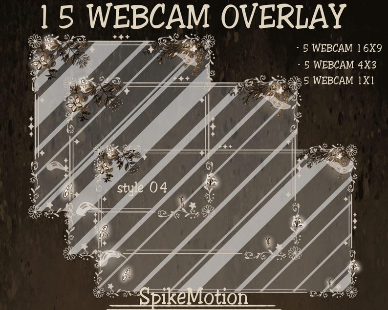 Animated Orange Witchy Stream Webcam Overlay, Floral Borders, Ghost ...