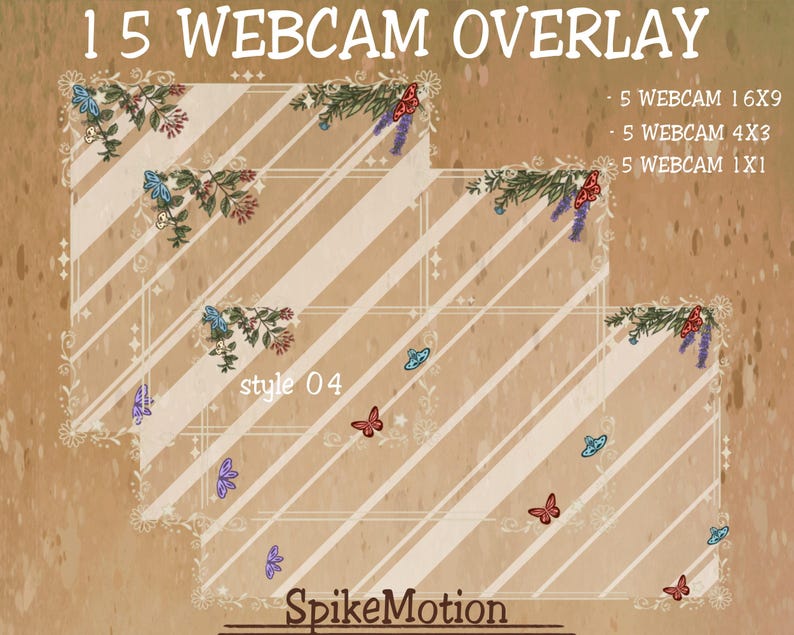 Animated Witchy Webcam Overlay: Floral Goth Stream Frame (digital ...