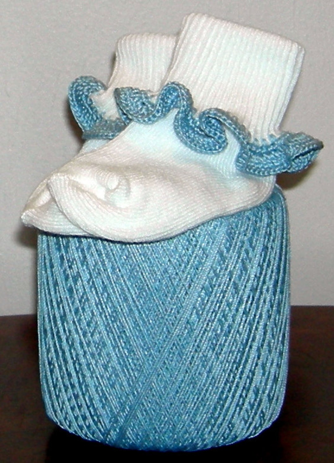 Infant Size 0-5 True Blue Crocheted Ruffle Trim Socks - Etsy