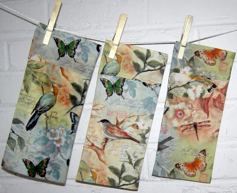 Eye Pillow Cover With Birds of A Feather Design on a Washable 100% ...