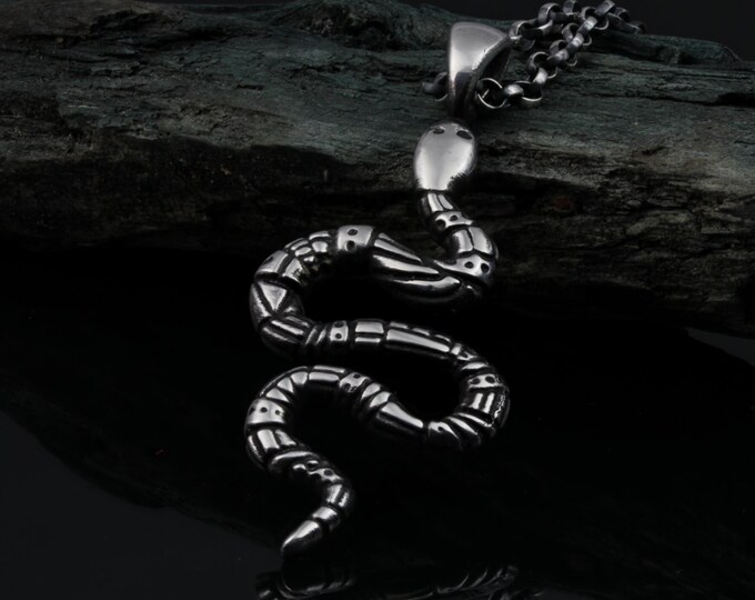 Sterling Snake Necklace, Snake Necklace for Men, Snake Necklace Silver ...