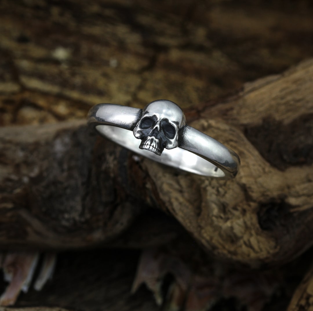 Tiny Skull Ring, Small Silver Skull - Etsy