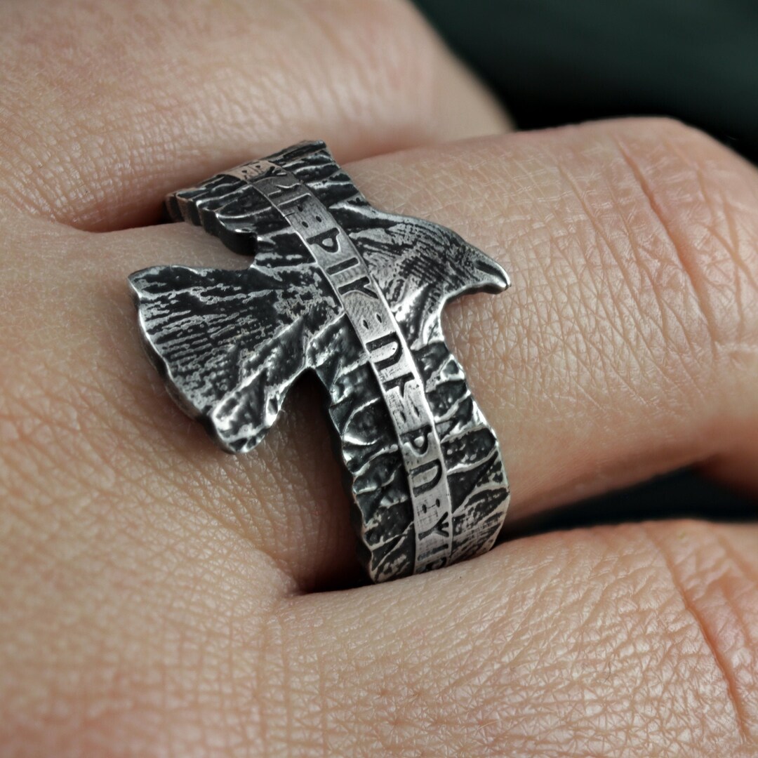 Pagan Viking Rune Raven Ring, Silver Celtic Crow Ring - Etsy