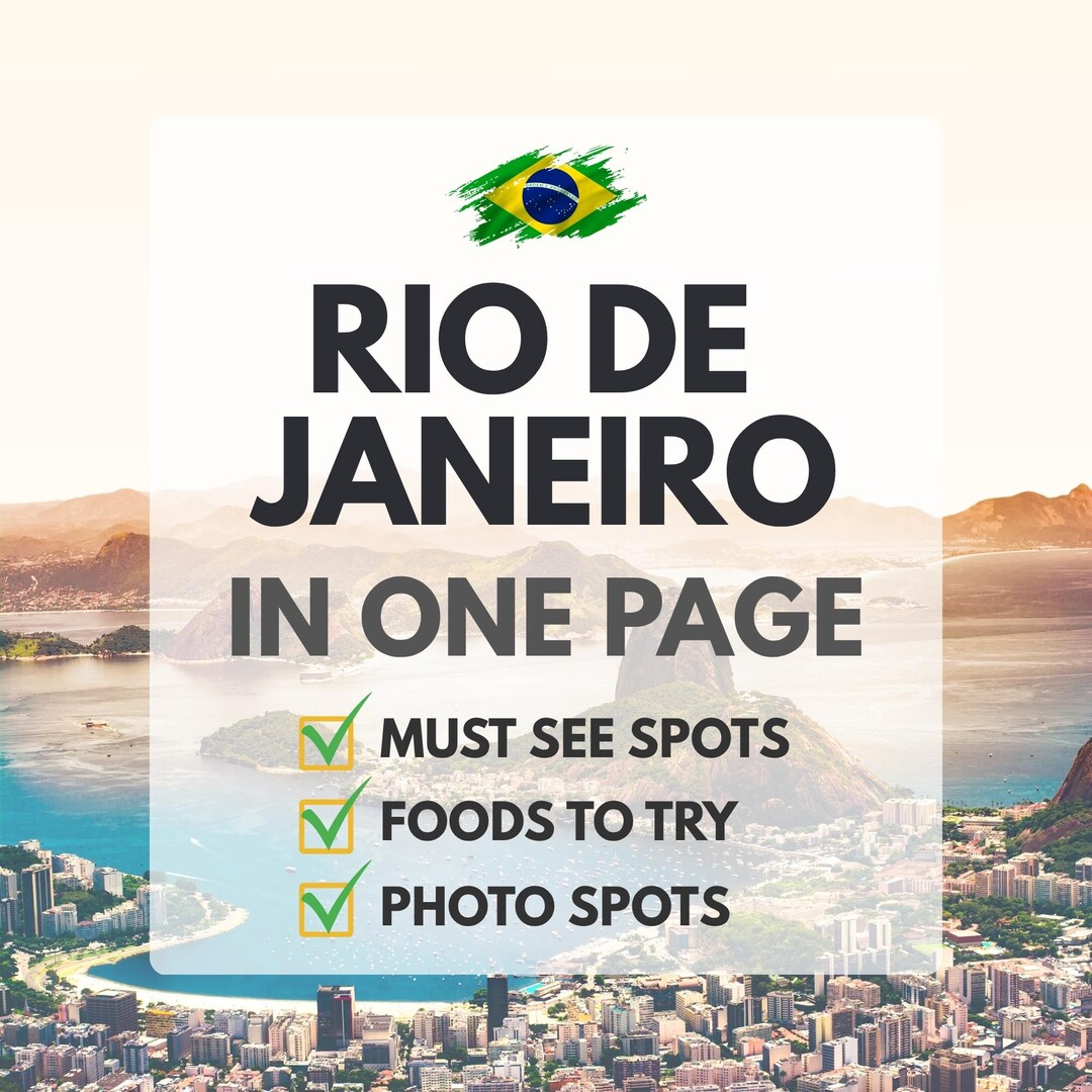 Rio De Janeiro Itinerary – Printable City Guide and Checklist PDF ...