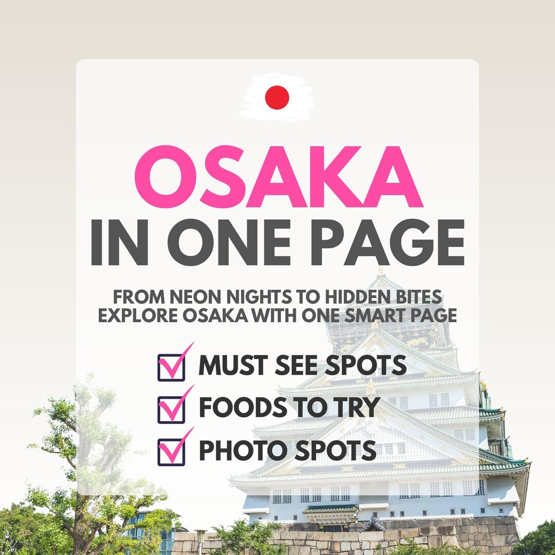 Osaka Itinerary – Printable City Guide & Checklist PDF | Digital Travel ...