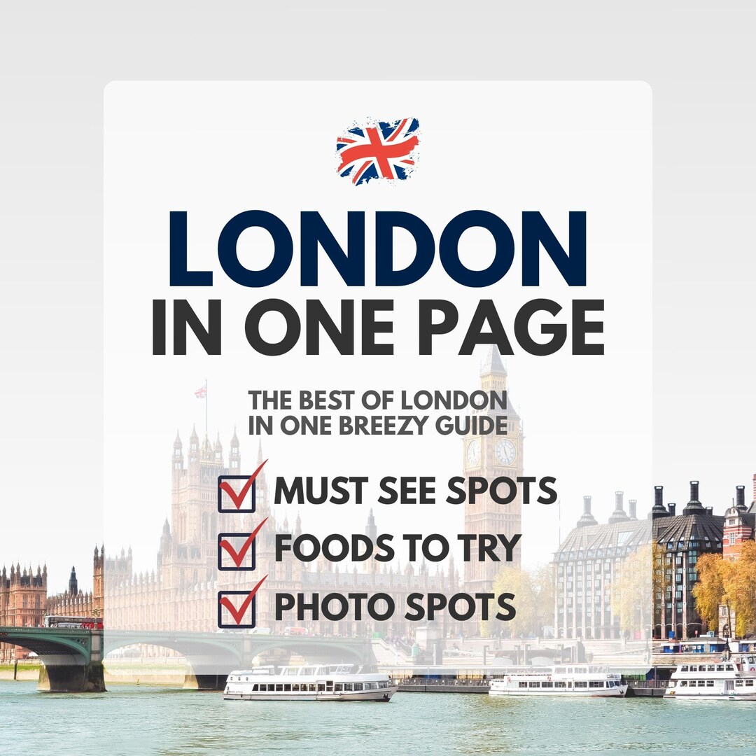 London Travel Checklist: One-page Itinerary (PDF Download) - Etsy