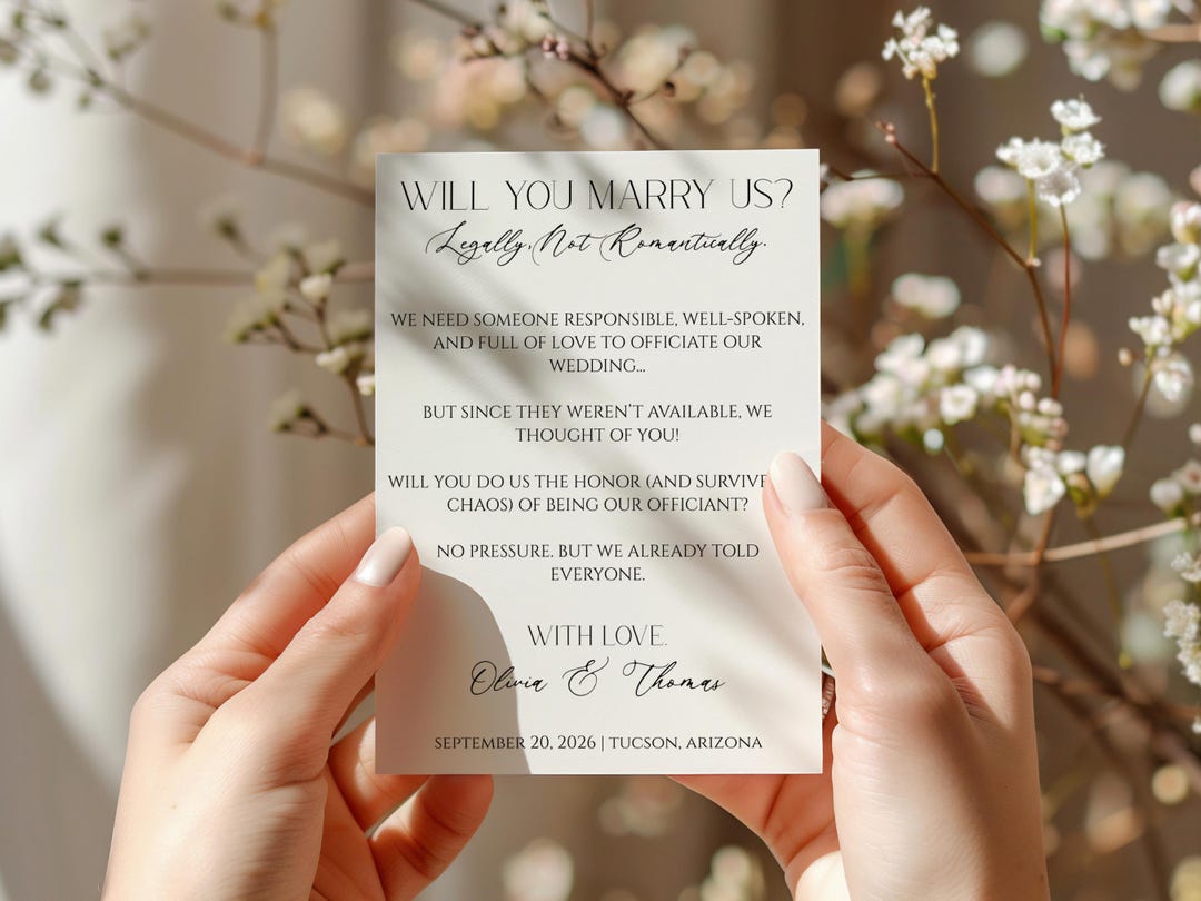 Funny Wedding Officiant Proposal Editable Template Will You Be Our ...