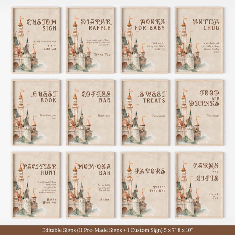 Classic Storybook Baby Shower Bundle Printable Fairytale Castle ...