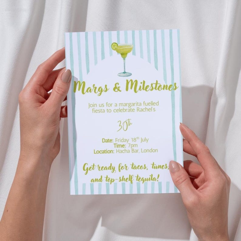 Editable Margarita Birthday Invitation | 30th Fiesta Digital Download ...