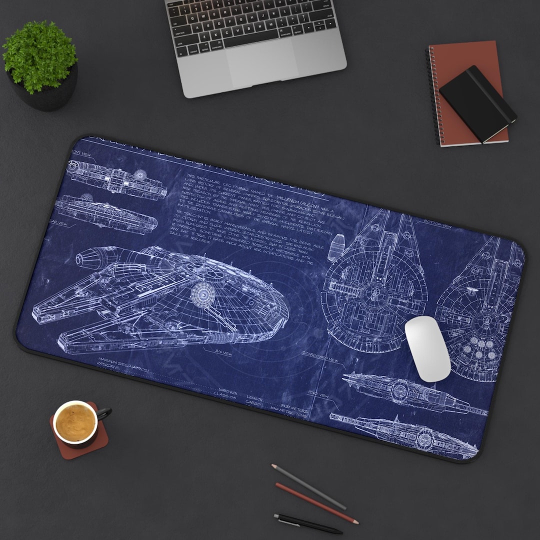 Star-wars Spaceship Blueprint Desk Mat | Gaming Mouse Pad - Etsy Canada