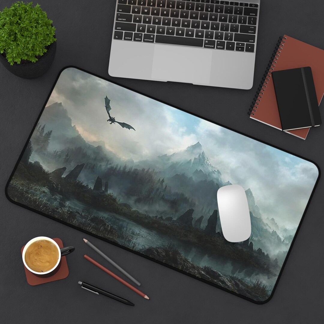 Skyrim Tamriel Landscape Gaming Desk Mat | Waterproof Mouse Pad - Etsy ...