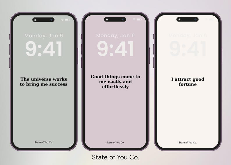 5 Lucky Girl Affirmation Wallpapers | iPhone & iPad Lock Screens - Etsy