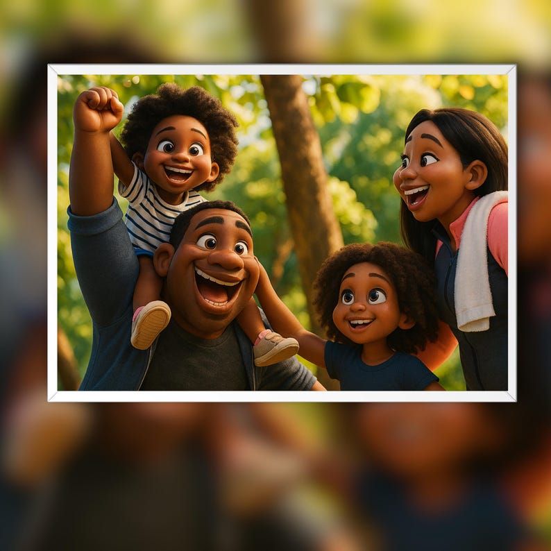 Pixar Style Family Portrait: Custom 3D Cartoon Art (digital Download - Etsy