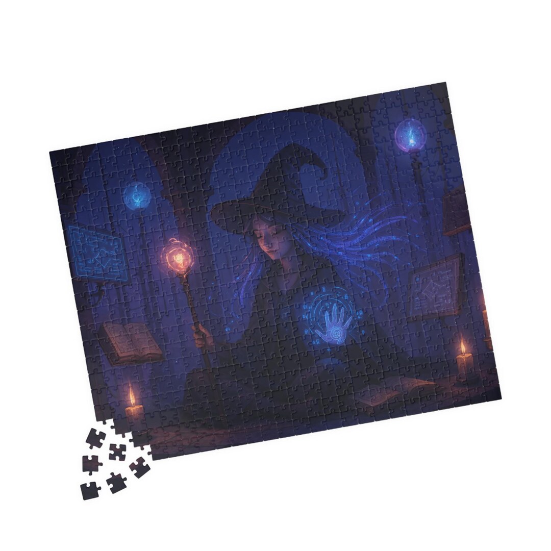 Cyberpunk Witch Puzzle. 520 Piece Jigsaw With Glowing Spells ...