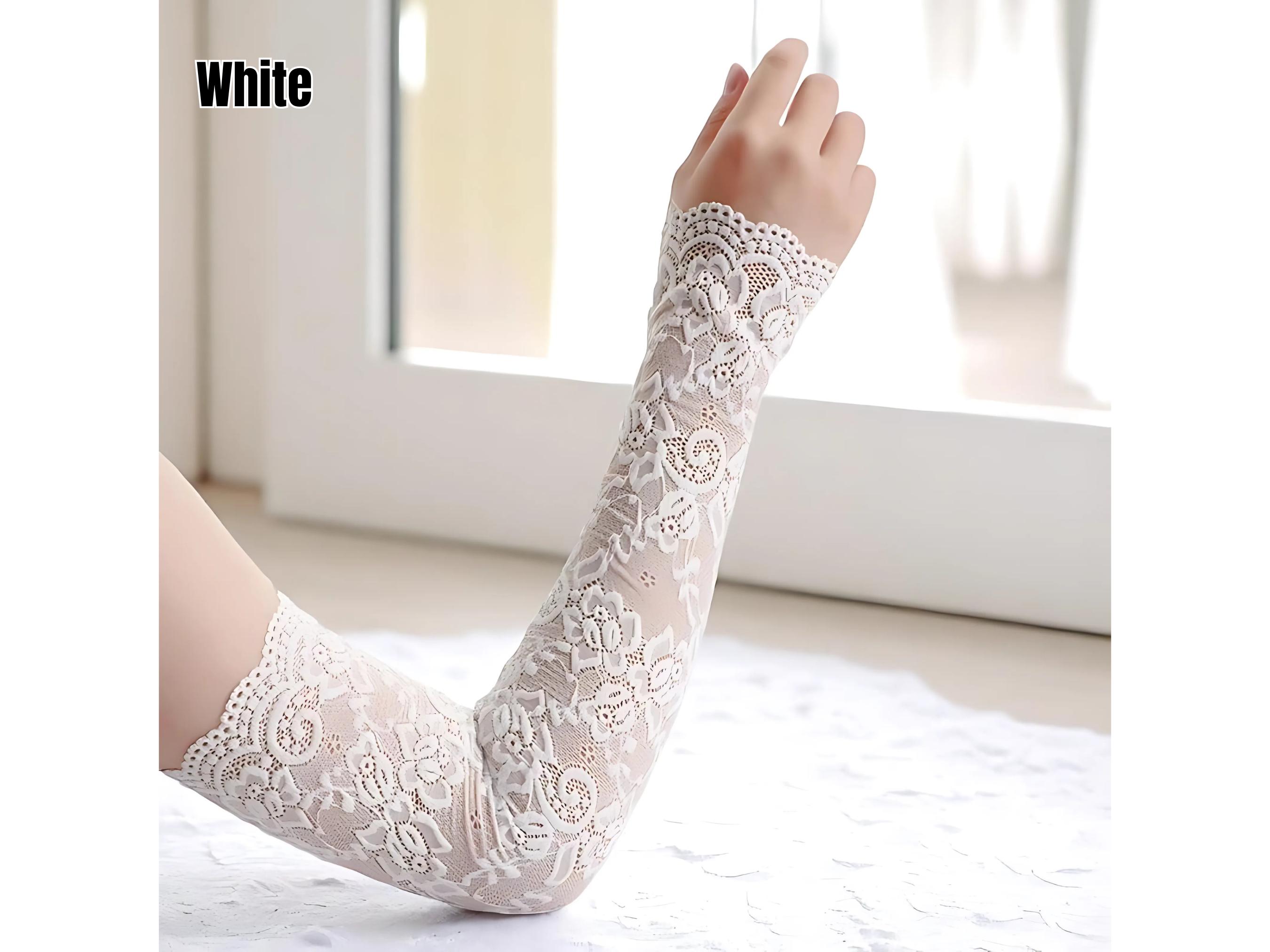 Sun Protection Arm Warmers, Long Arm Sleeves, Elegant Lace Arm Warmers ...