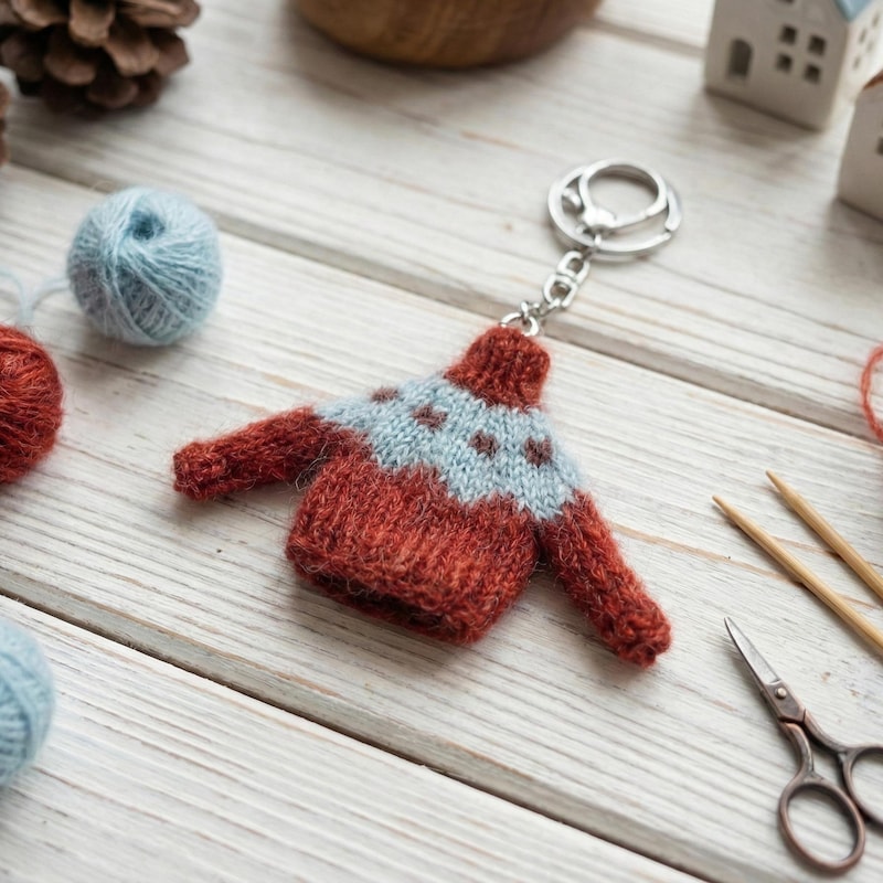 Hand Knit Key Chain - Etsy