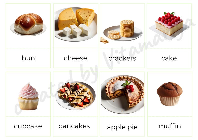 Printable English Flashcards – Food and Drinks – 55 Cards + Guide – ESL ...