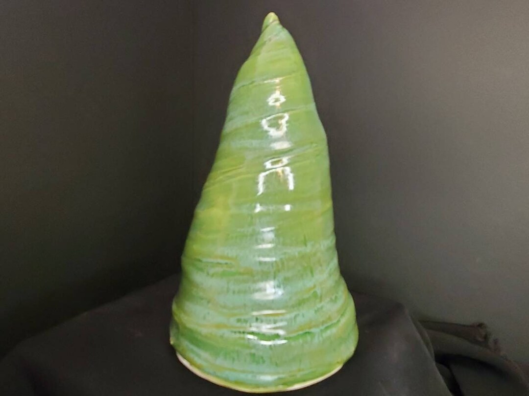 Minimalism Green Cone Tabletop Tree, Handmade Ceramic Sculpture - Etsy