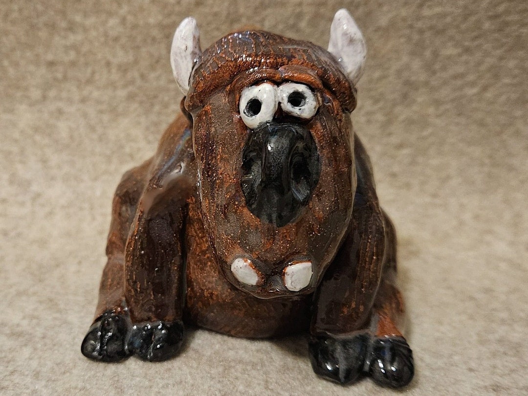 Bison Figurine Funny Handmade Ceramic - Etsy