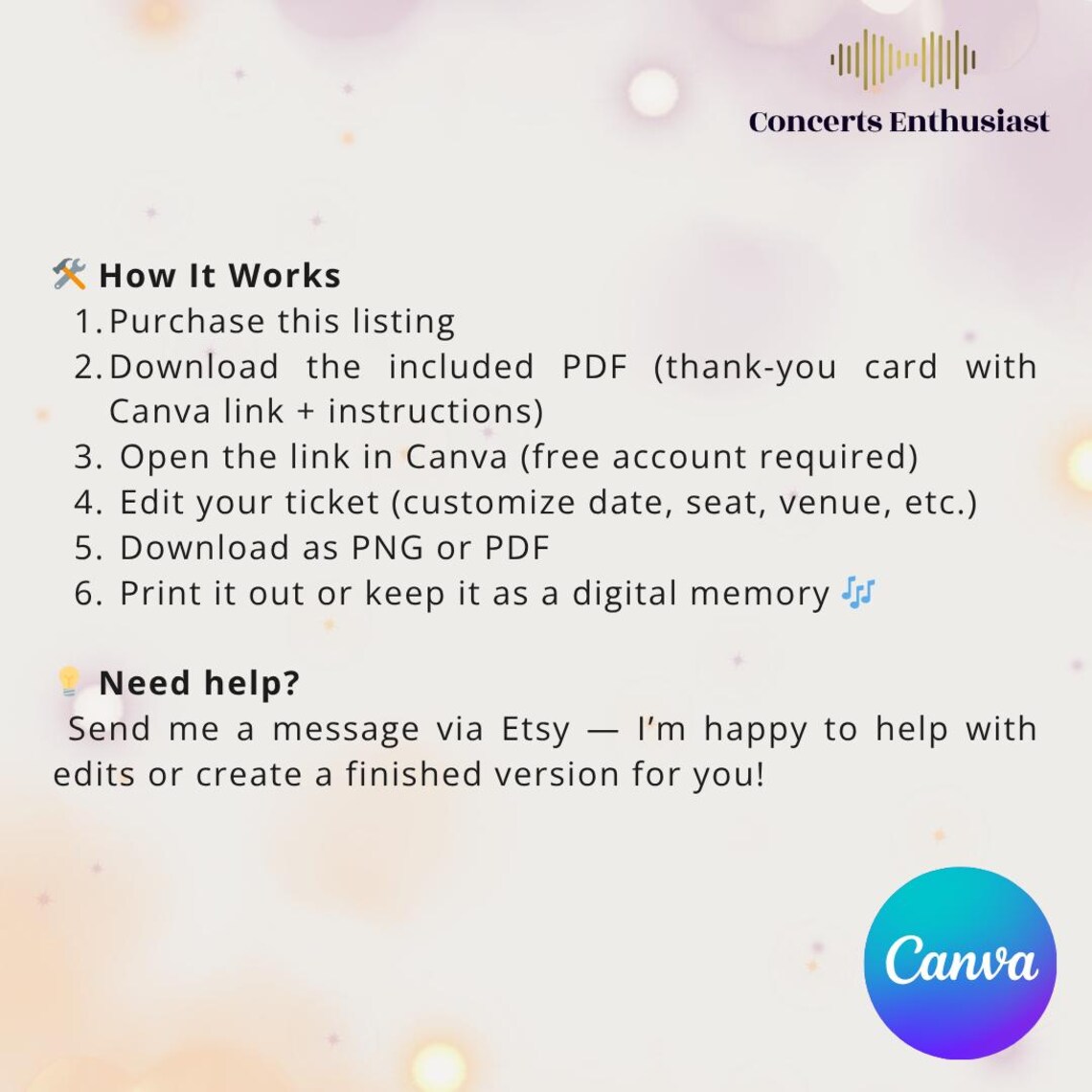 Editable Ed Sheeran Concert Ticket Template | Printable Souvenir Ticket ...