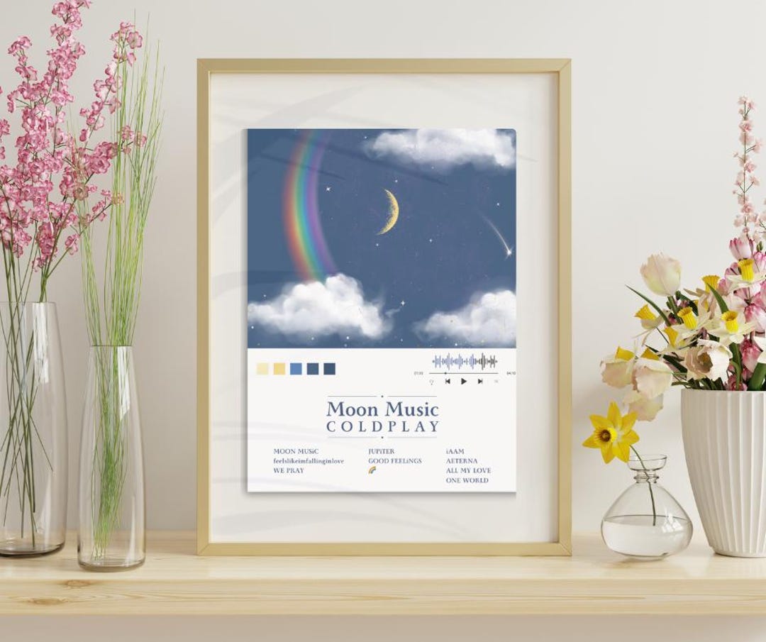 Coldplay Moon Music Inspired Poster | A4 Digital Print | Concert Wall ...