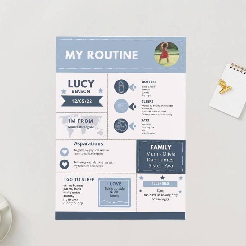 Editable Baby Routine Poster – Fully Customisable Daily Schedule ...