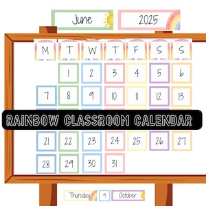 2025/ 2026 Printable Rainbow Calendar | Cute Colorful Yearly Planner ...