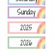 2025/ 2026 Printable Rainbow Calendar | Cute Colorful Yearly Planner ...