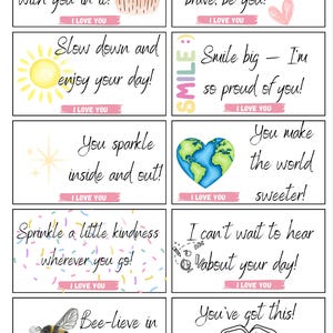 30 Printable Lunchbox Notes for Kids Encouraging, Cute & Fun Lunch Box ...