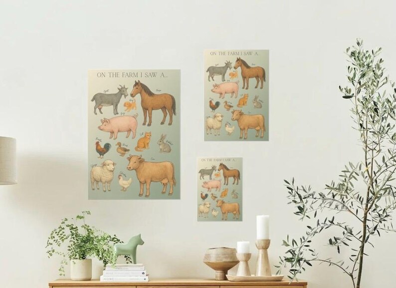 Farm Animal Printable Poster - Etsy