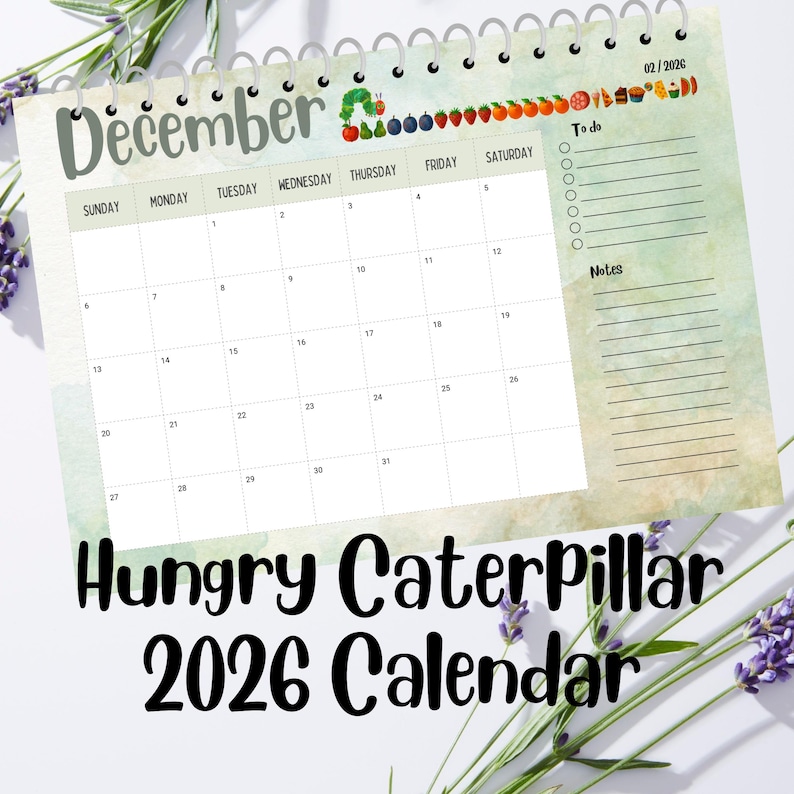 Caterpillar Classroom Calendar Printable | Kids Teacher Planner (PDF ...
