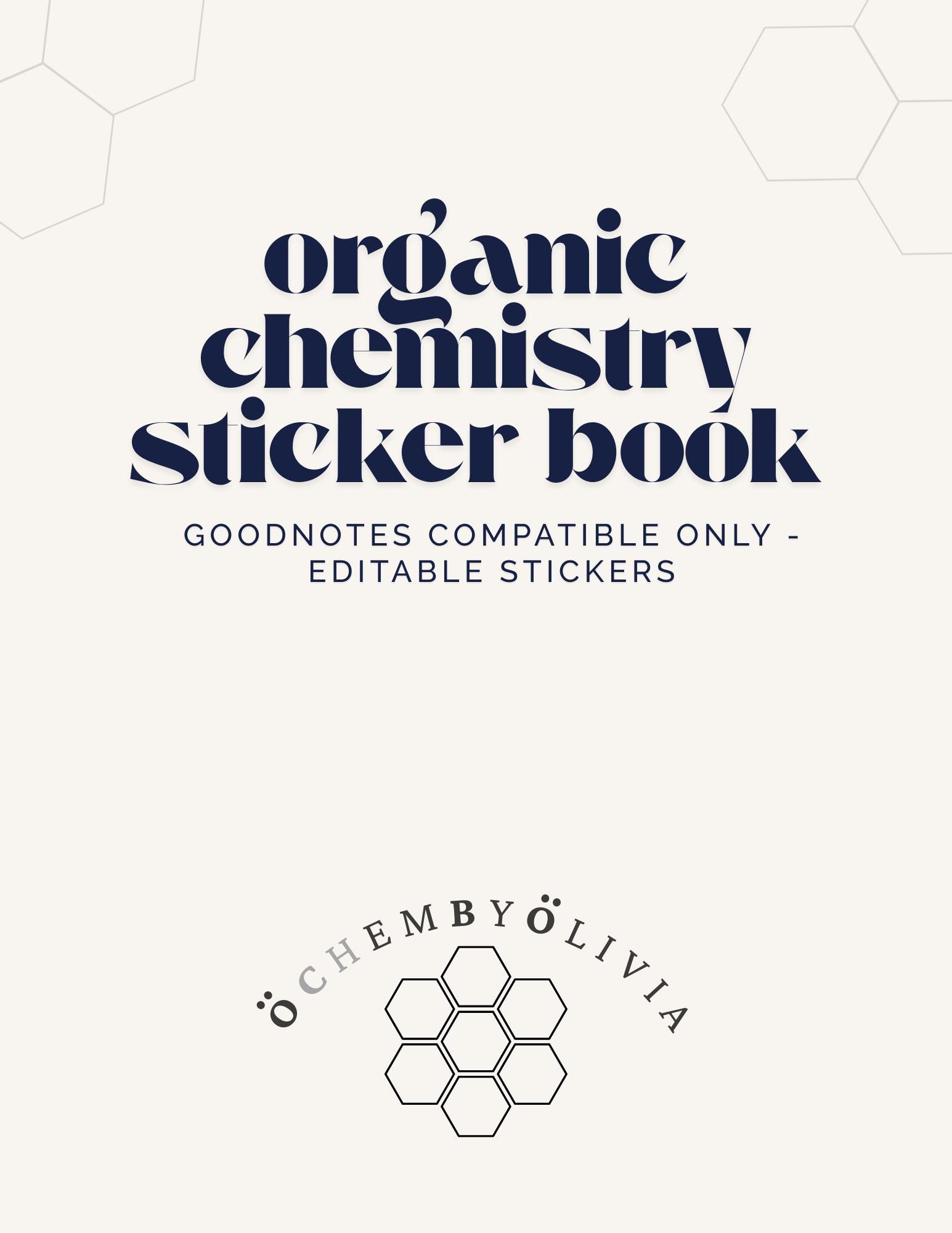Organic Chemistry Structure Templates Editable Sticker Book Goodnotes ...