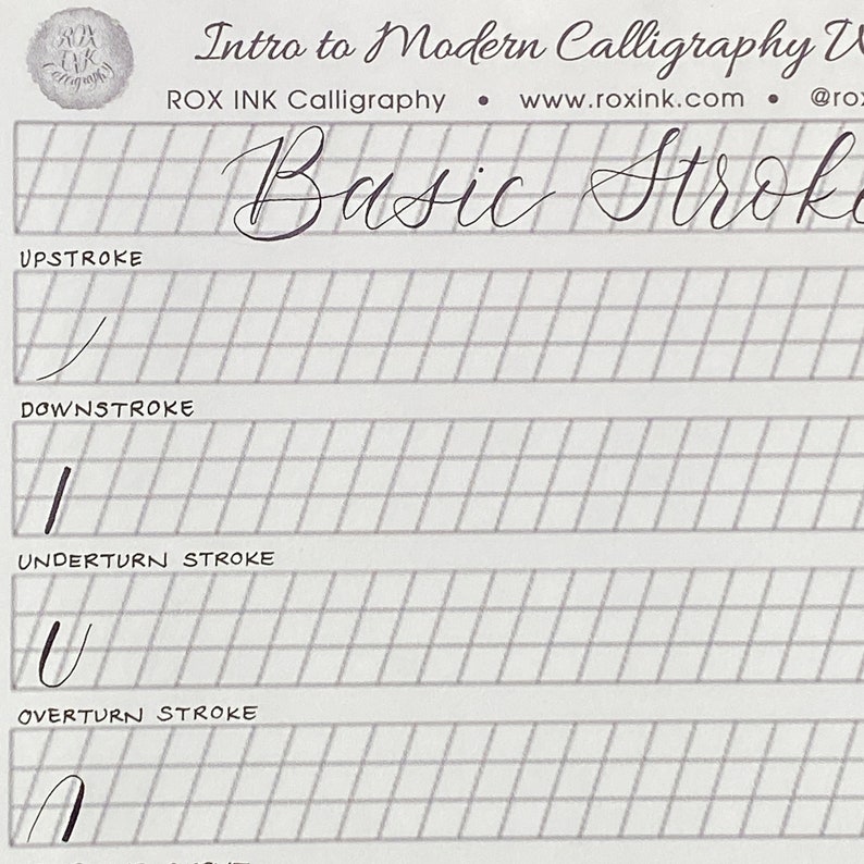 Modern Calligraphy Font Practice Sheet Full Pack - Downloadable ...