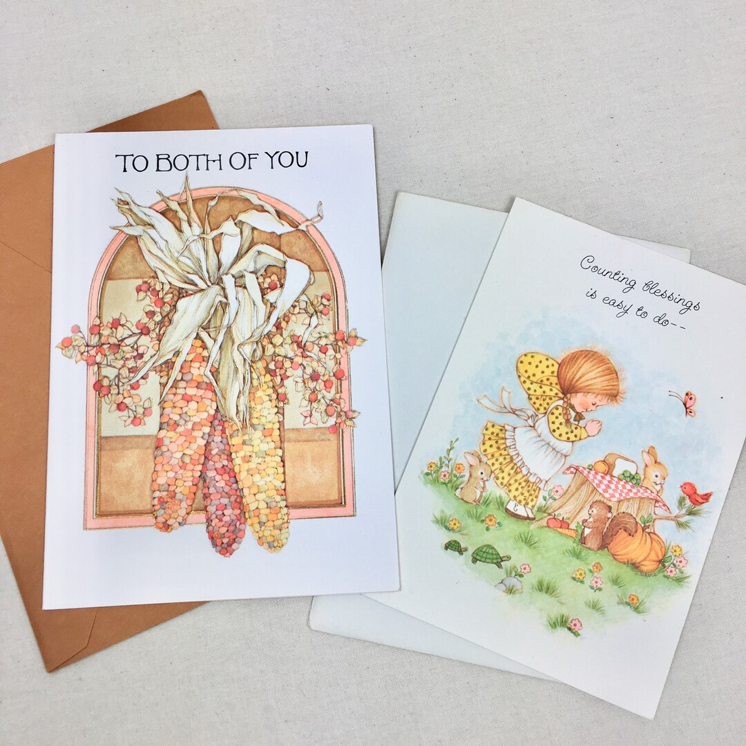Vintage Hallmark Thanksgiving Greeting Cards Envelopes Indian - Etsy