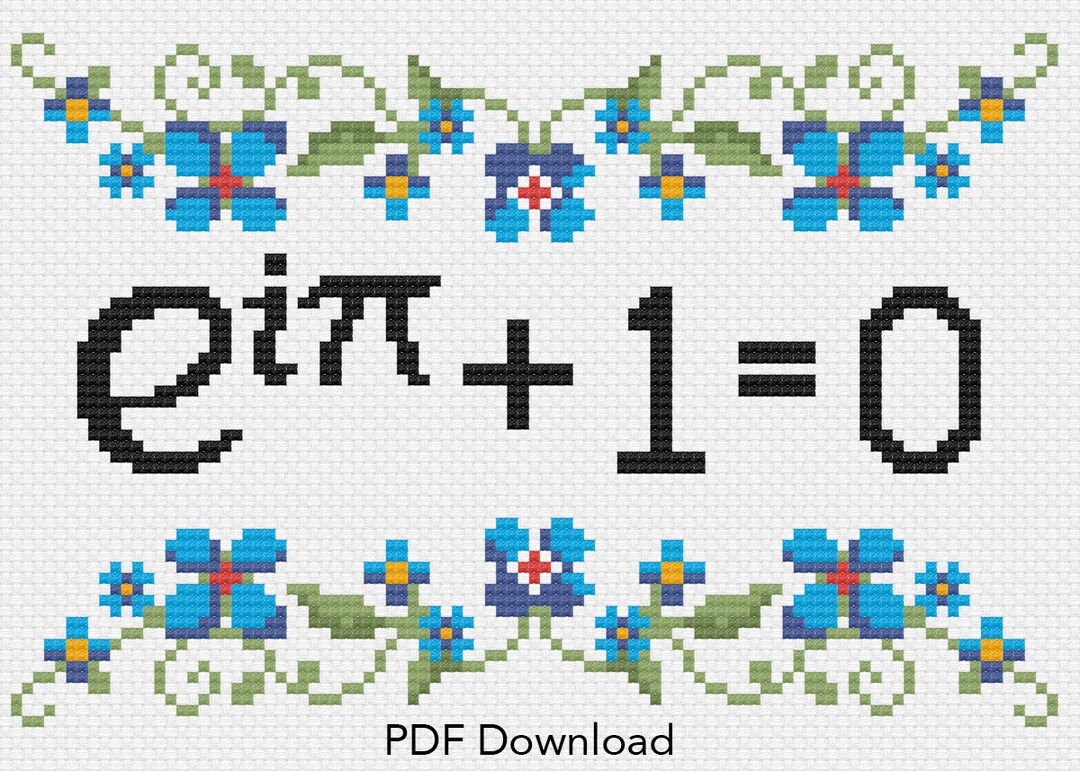 Euler's Identity Math Cross Stitch Pattern. Funny Cross Stitch. Express ...