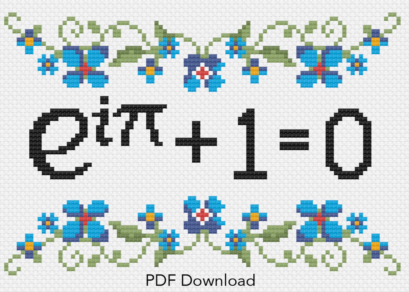 Euler's Identity Math Cross Stitch Pattern. Funny Cross Stitch. Express ...