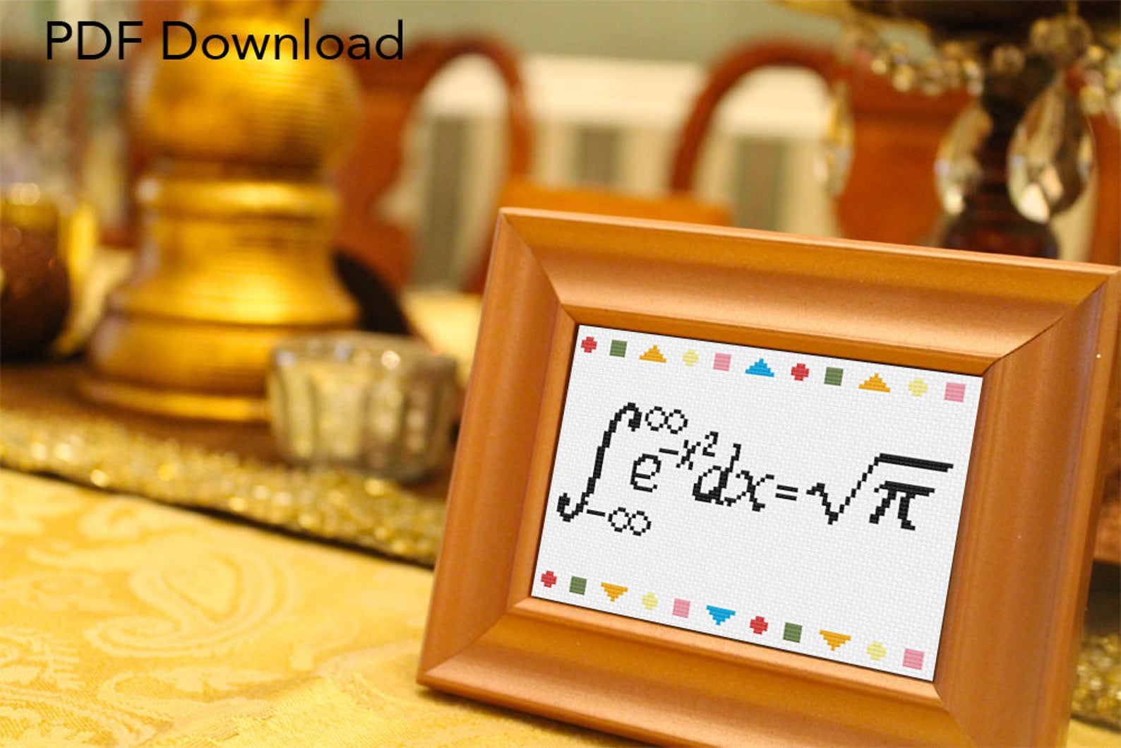 Gaussian Integral Math Cross Stitch Pattern. Instant PDF Download ...