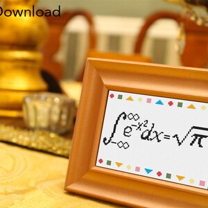 Gaussian Integral Math Cross Stitch Pattern. Instant PDF Download ...